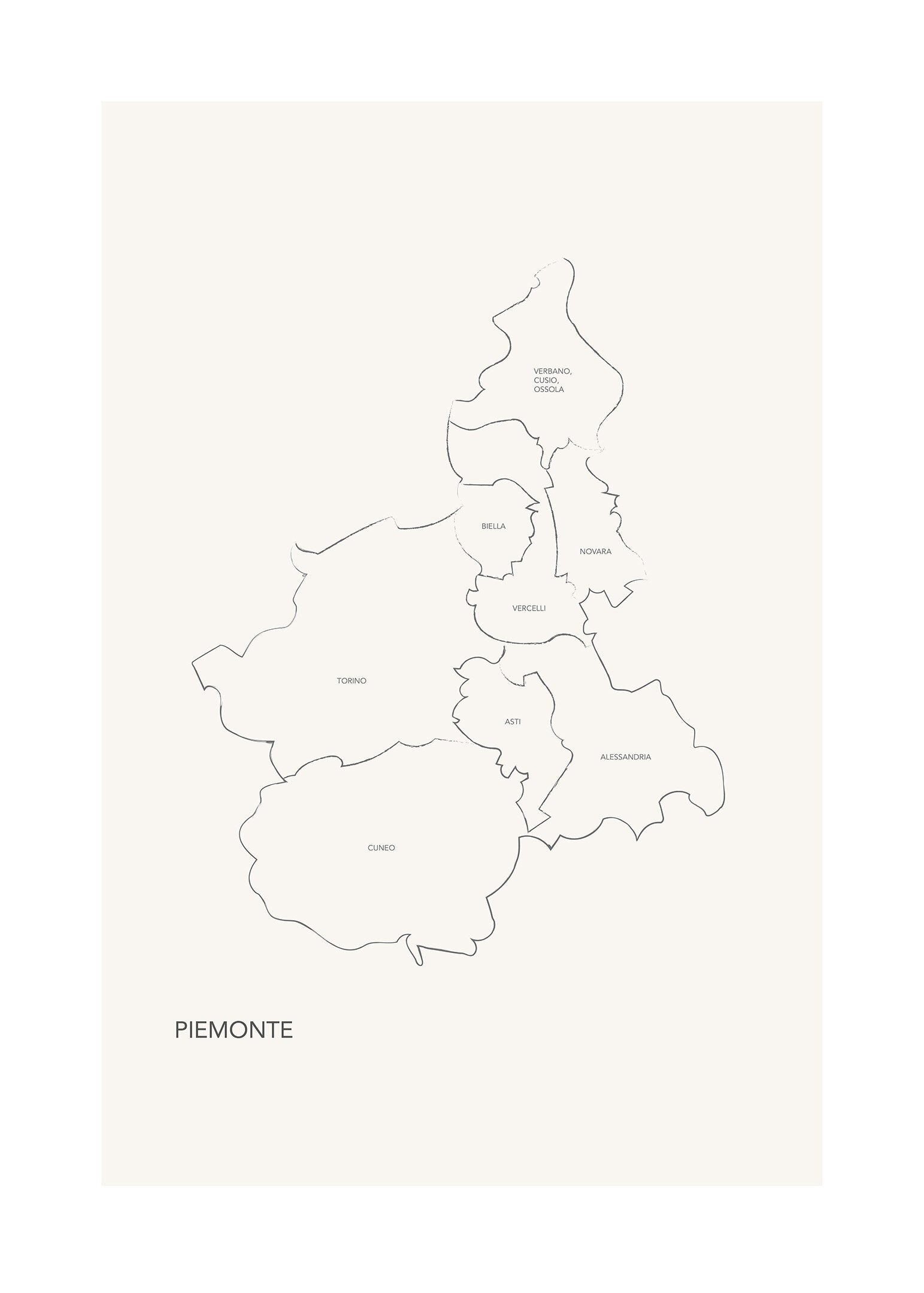 Piemonte poster – Stylish wine list for the kitchen and dining area ...